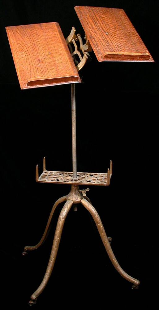 Dictionary stand, with adjustable wood supports