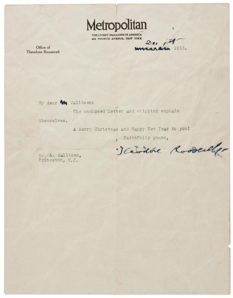 Typed Letter, signed, on Metropolitan Magazine letterhead