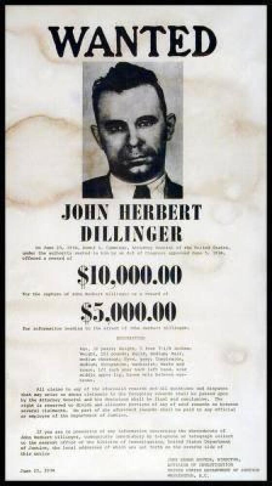 Wanted. John Hebert Dillinger. On June 23, 1934, Homer S. Cummings ...