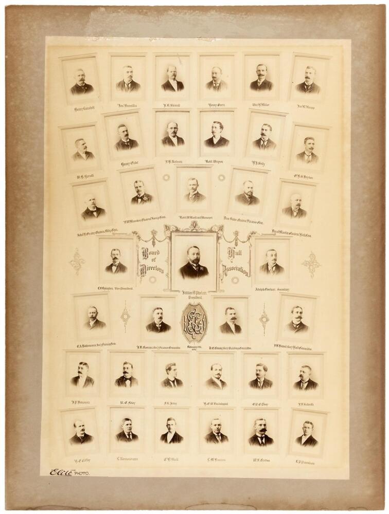 Albumen photo-montage with cdv-size portraits of 36 prominent members ...