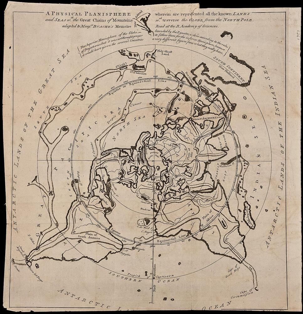A Physical Planisphere wherein are represented all the known Lands and ...