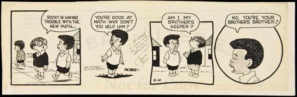 Wee Pals - comic strip signed by Morrie Turner