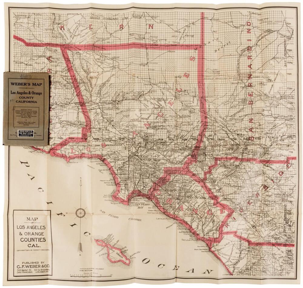 Weber's Map of Los Angeles & Orange County, California