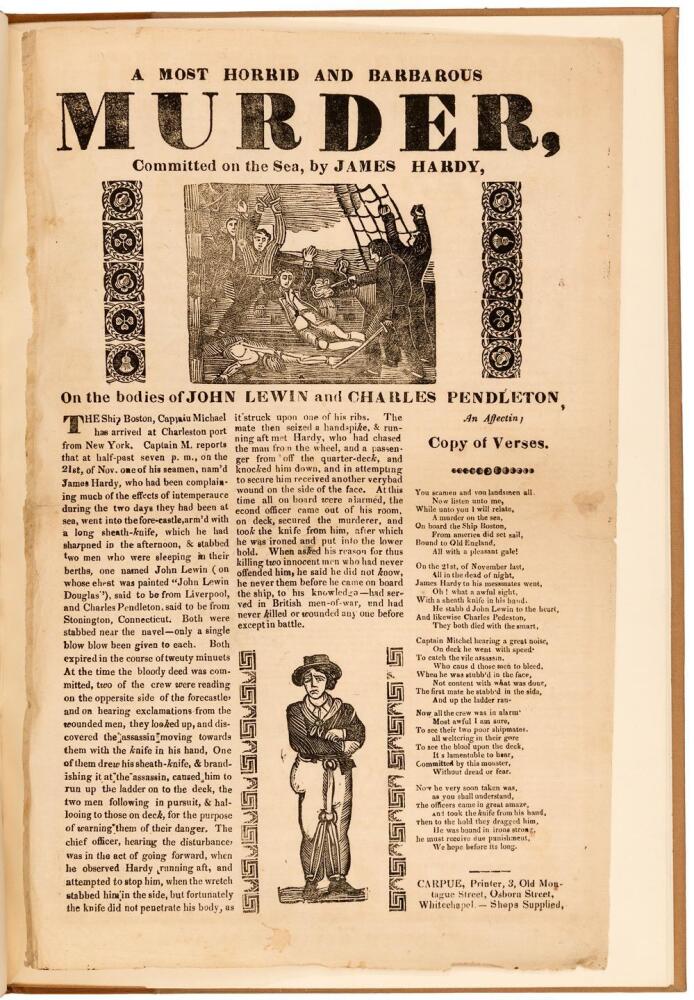 A Most Horrid and Barbarous Murder, Committed on the Sea by James Hardy ...