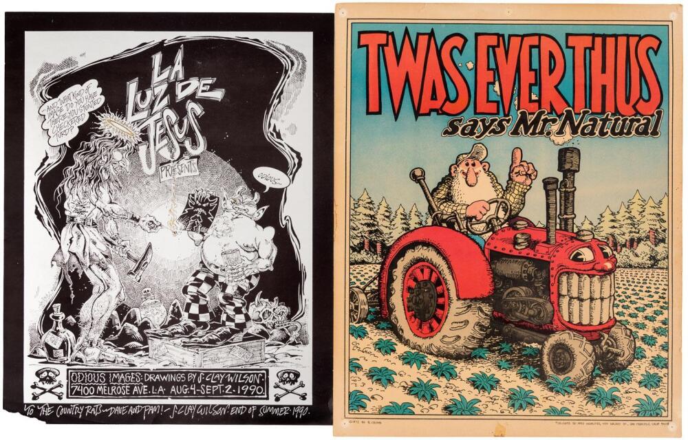 Four posters, including three posters illustrated by S. Clay Wilson and ...