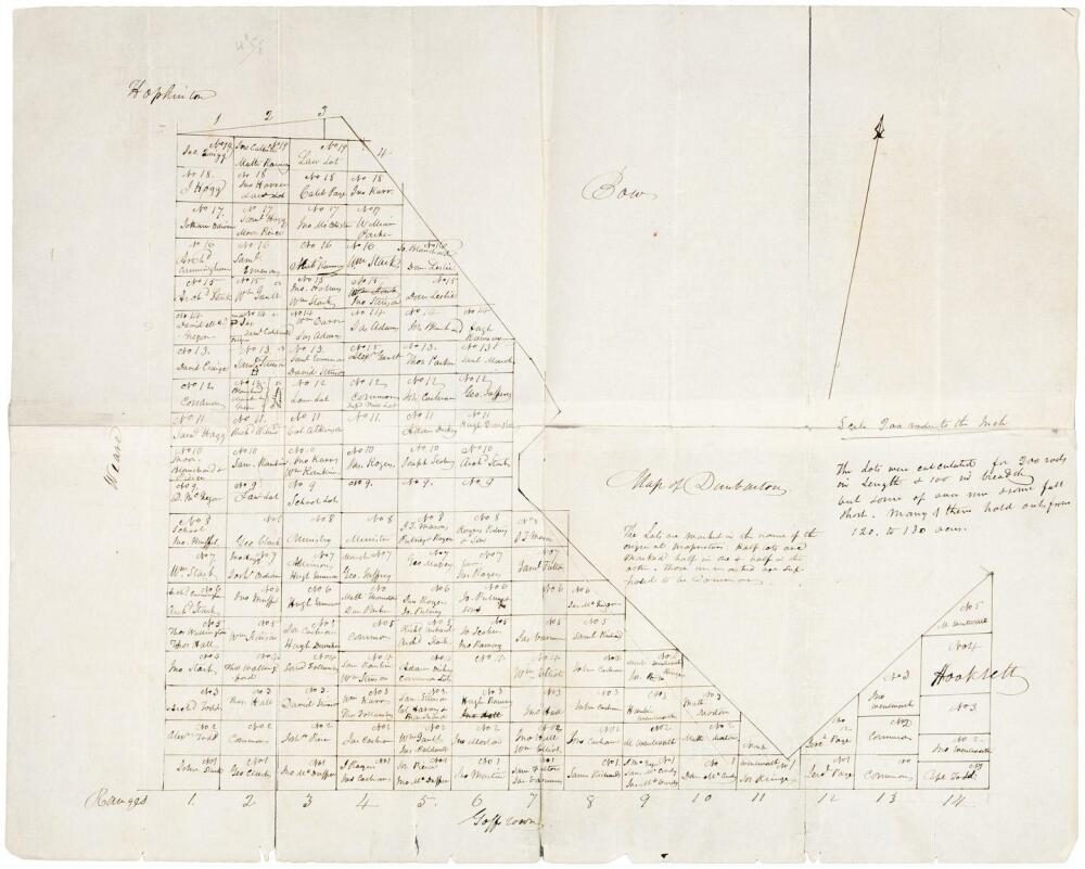 Dunbarton, N.H. early manuscript map of land plots