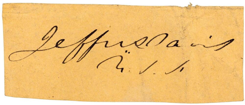 Clipped signature of Jefferson Davis