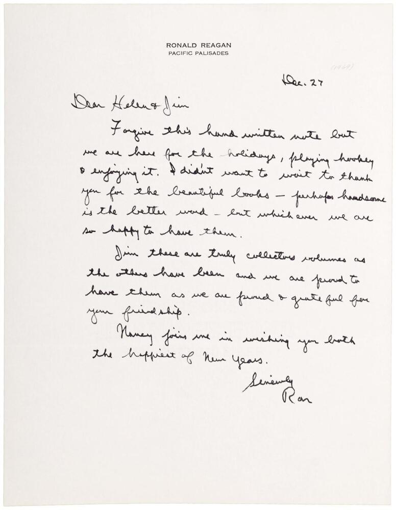 Archive of Typed Letters Signed from Ronald Reagan as Governor of ...