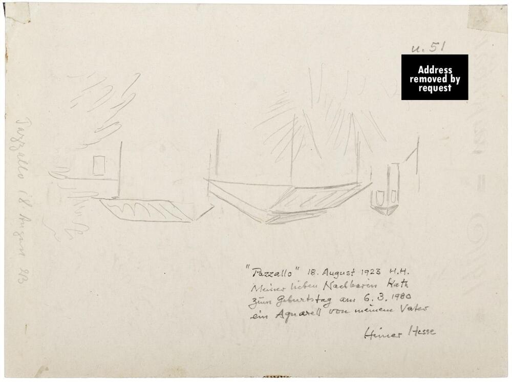 Original watercolor painting by Hermann Hesse