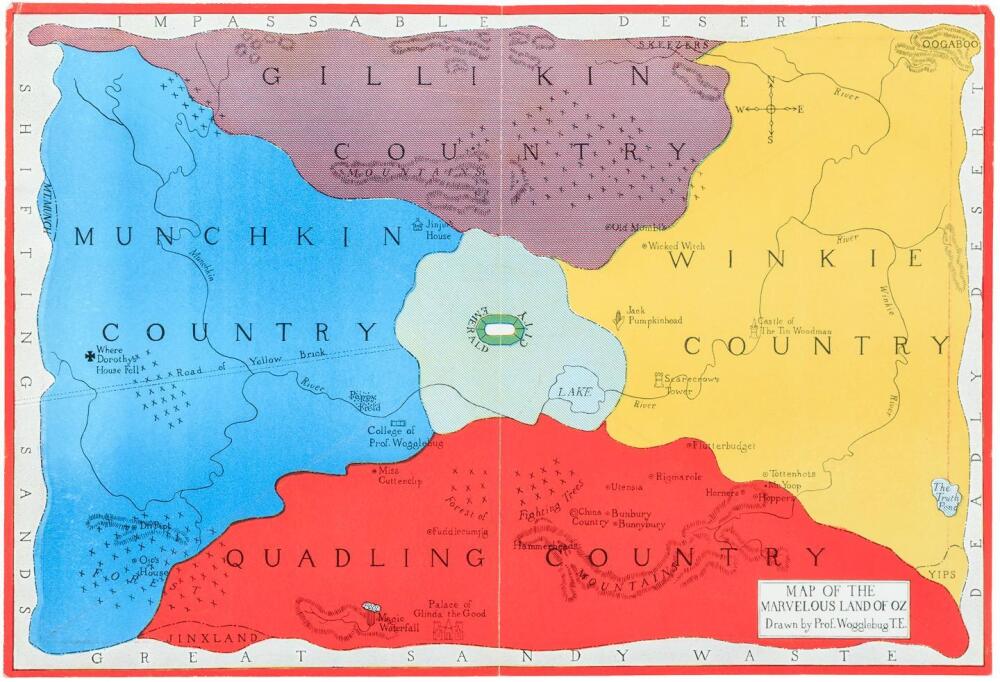 Map of the Marvelous Land of Oz Drawn by Prof. Wogglebug, T.E.