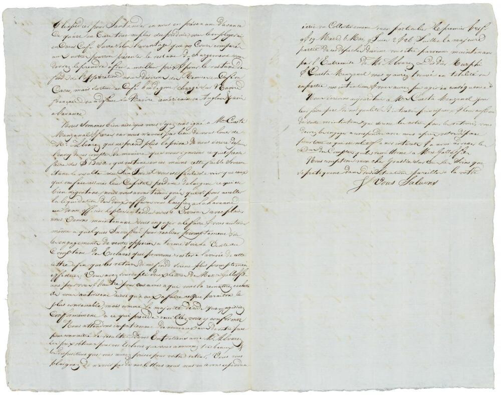Very rare 1817 letter of instructions to a French slave-ship Captain in ...