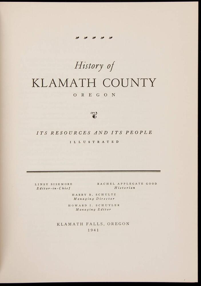 History of Klamath County, Oregon