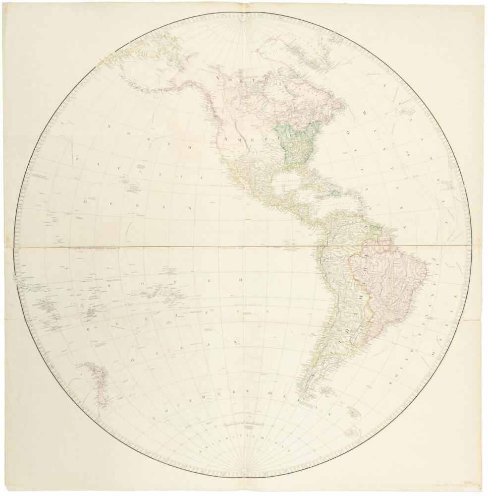 [Untitled. Western Hemisphere only of Map of the World on a Globular ...