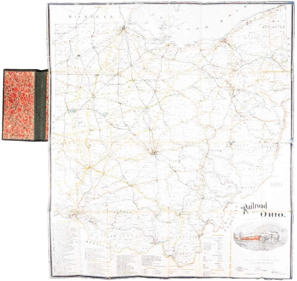 Railroad map of Ohio, Published by the State. Prepared under the ...