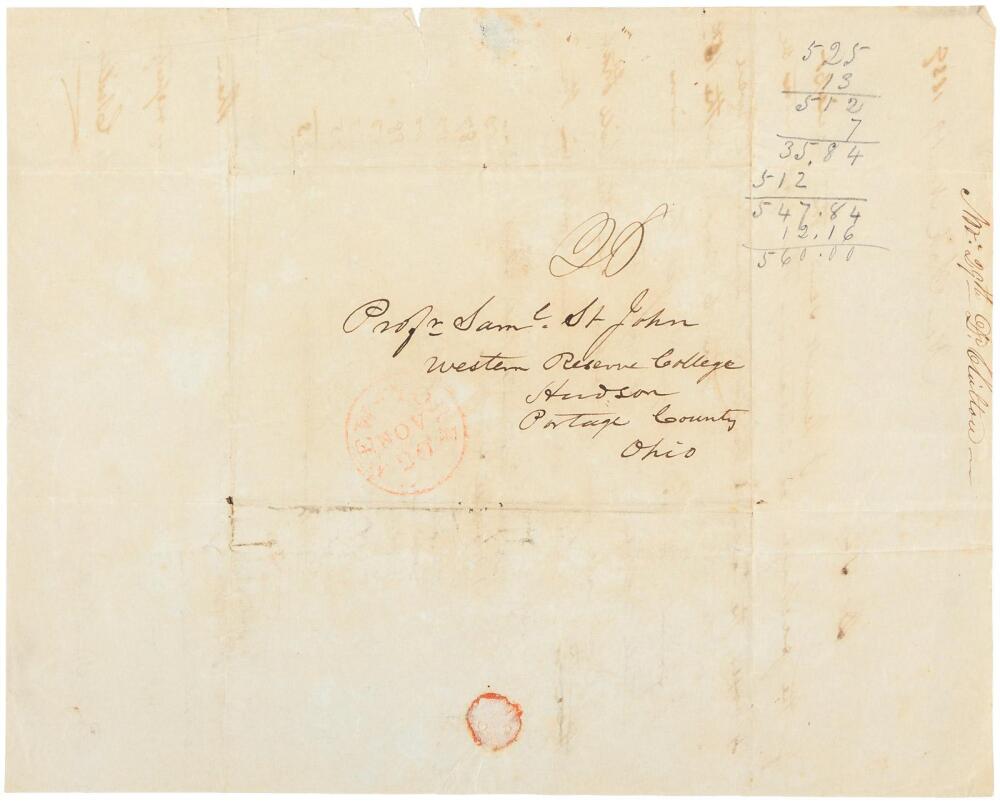 1839 Letter by an M.D. and Chemist who played an important role in the ...