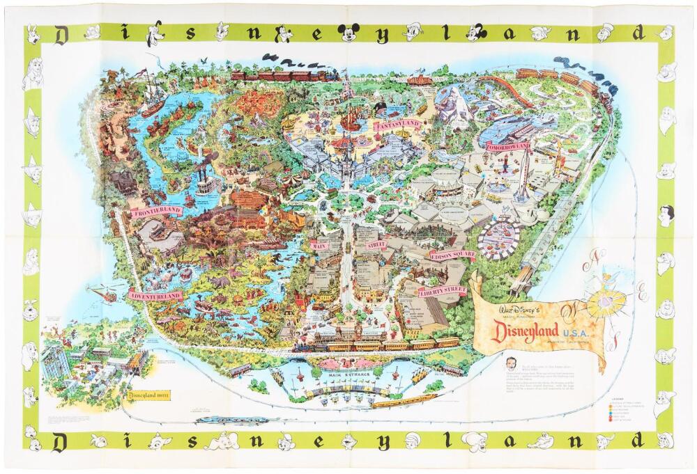 Walt Disney's Magic Kingdom, Disneyland U.S.A. - 1964 full color map