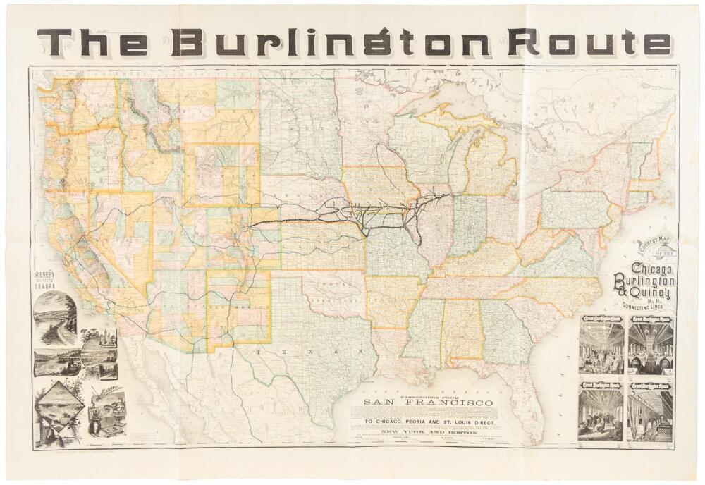The Burlington Route / Correct Map of the Chicago, Burlington & Quincy ...
