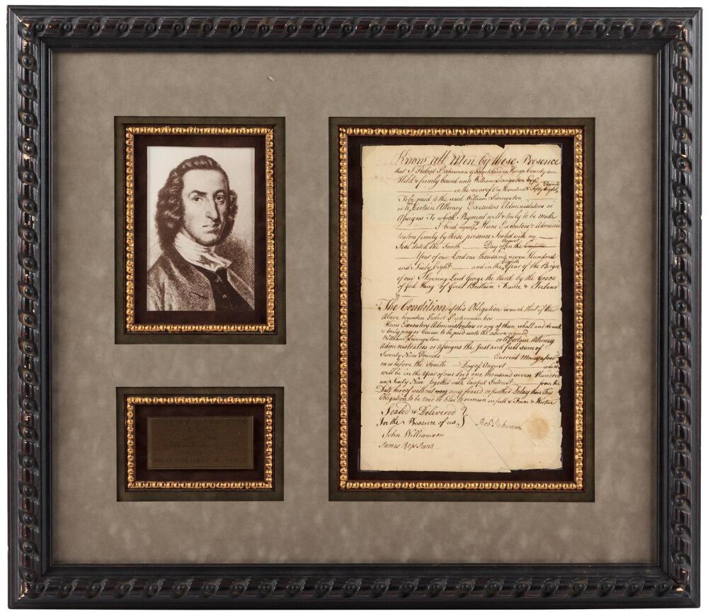 Manuscript document signed by William Livingston in receipt of interest ...