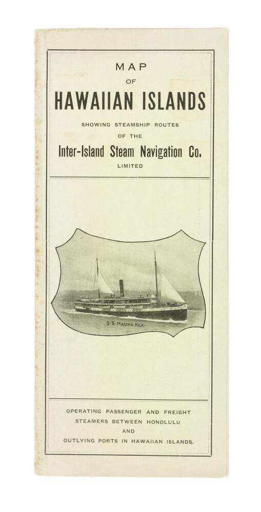 Map of Hawaiian Islands showing steamship routes of the Inter-Island ...