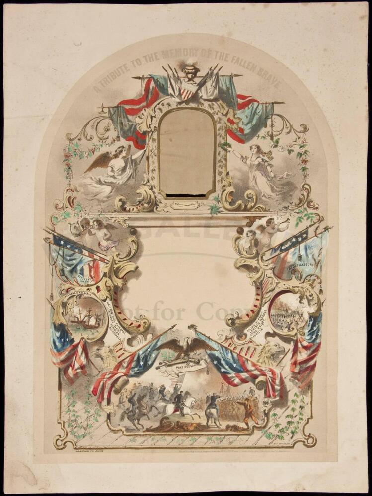 A Tribute to the Memory of the Fallen Brave - hand colored lithograph