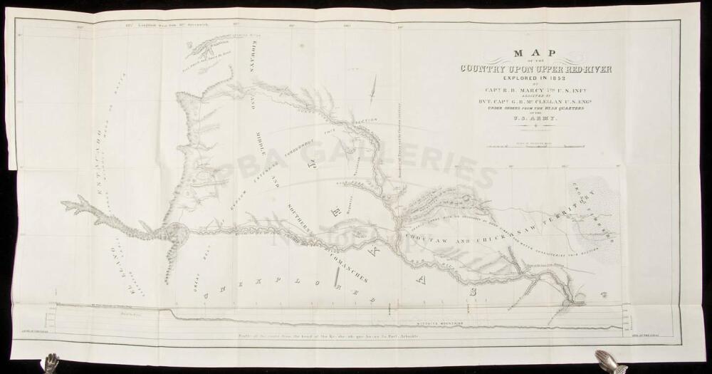 Map of the Country upon Upper Red-River Explored in 1852 by Capt. R.B ...