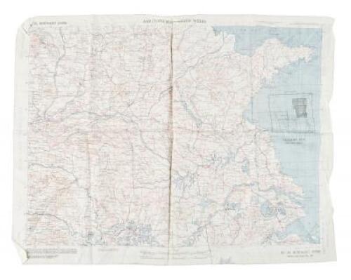 US Army Air Force pilot silk escape map of China, 1944