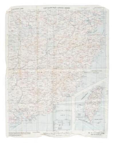 US Army Air Force pilot silk escape map of China, 1944