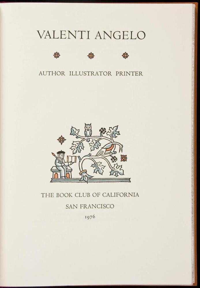 Valenti Angelo: Author, Illustrator, Printer