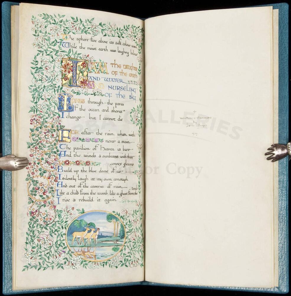 To The Night & The Cloud - Calligraphed and Illuminated by Jessie Bayes