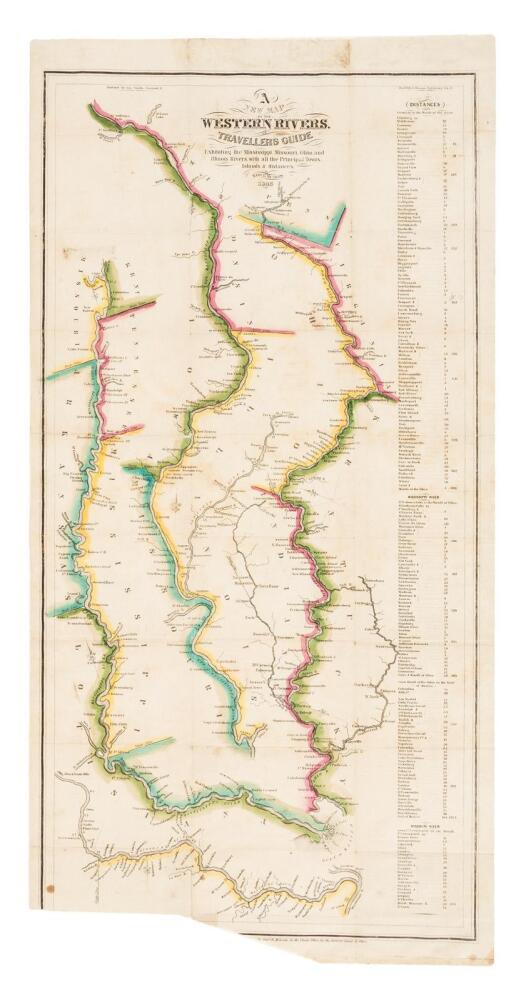 A New Map of the Western Rivers. Or Travellers Guide Exhibiting the ...