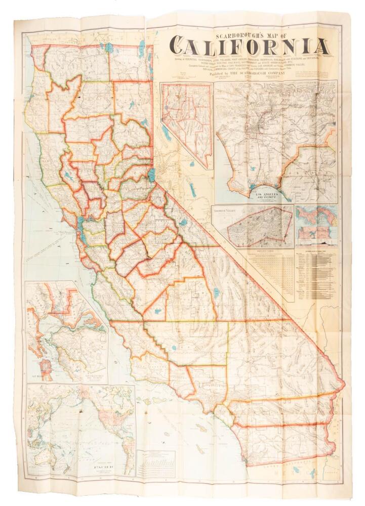Scarborough's map of California, showing all counties, townships ...