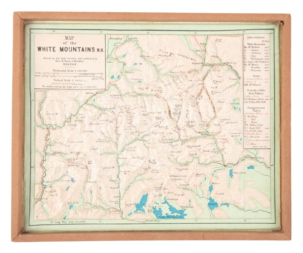 Raised Relief Map of the White Mountains