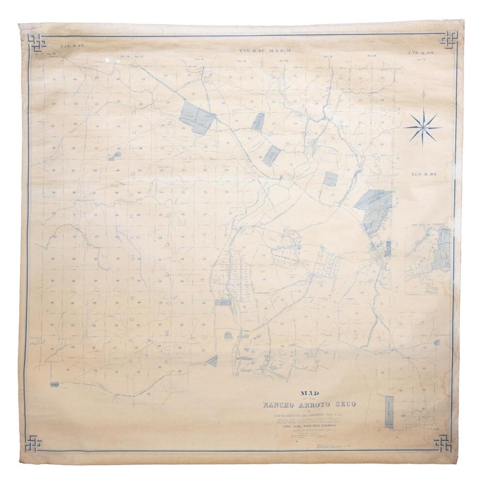 Map of the Rancho Arroyo Seco in Sacramento and Amador Cos., Cal ...