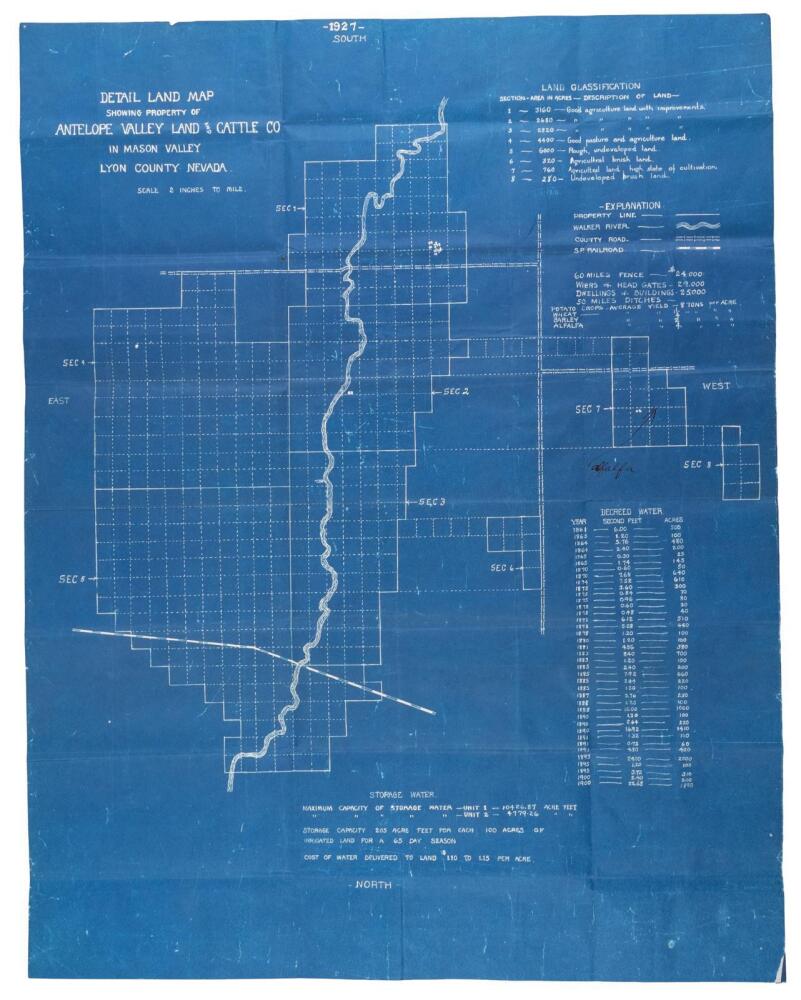 Detail Land Map showing property of Antelope Valley Land and Cattle Co ...