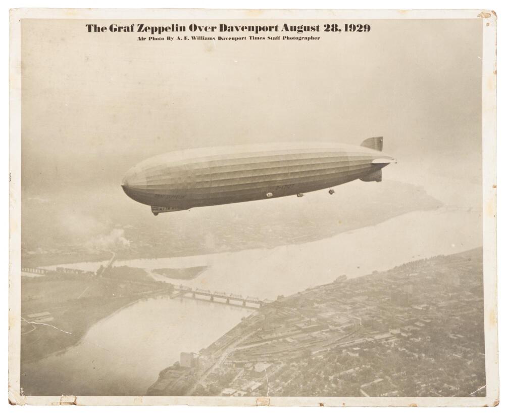 The Graf Zeppelin Over Davenport August 28, 1929. Air Photo by A.E ...
