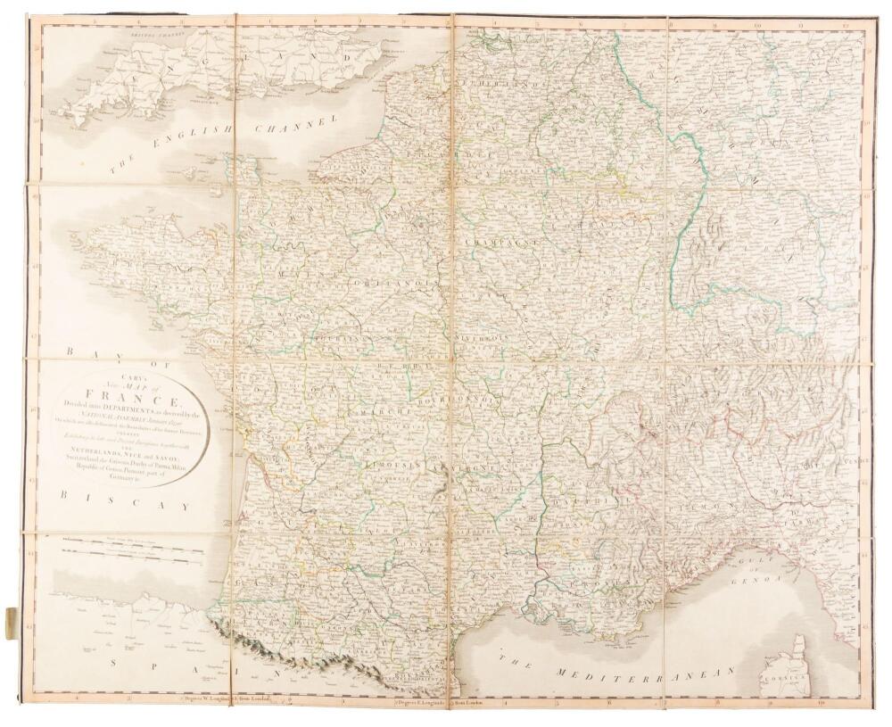 Cary's new map of France, Divided into Departments, as Decreed by the ...