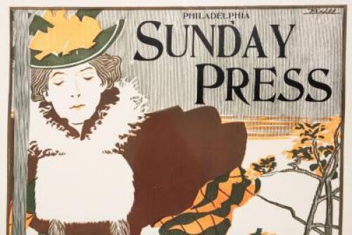 Philadelphia Sunday Press lithograph poster