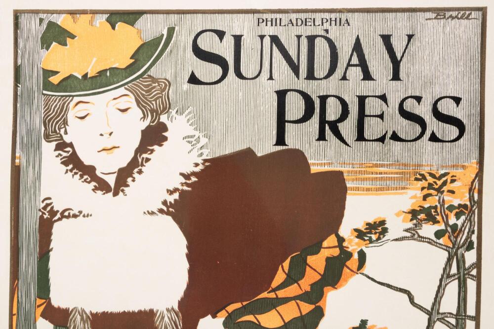 Philadelphia Sunday Press lithograph poster