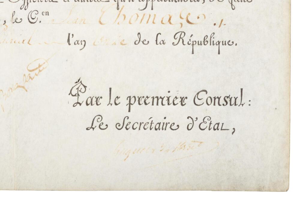 Document signed by Alexandre Berthier as Ministre de la Guerre, and ...