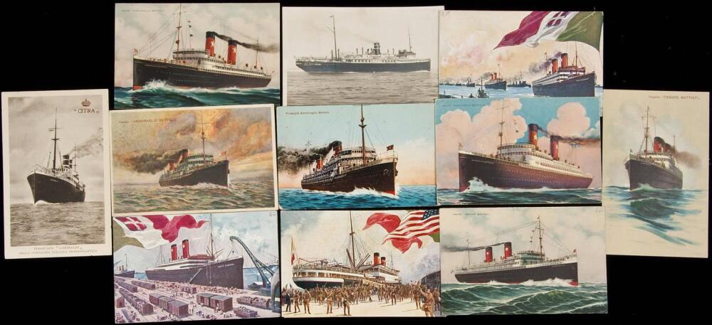 Large collection of post cards from the ships of the Italian Line and ...