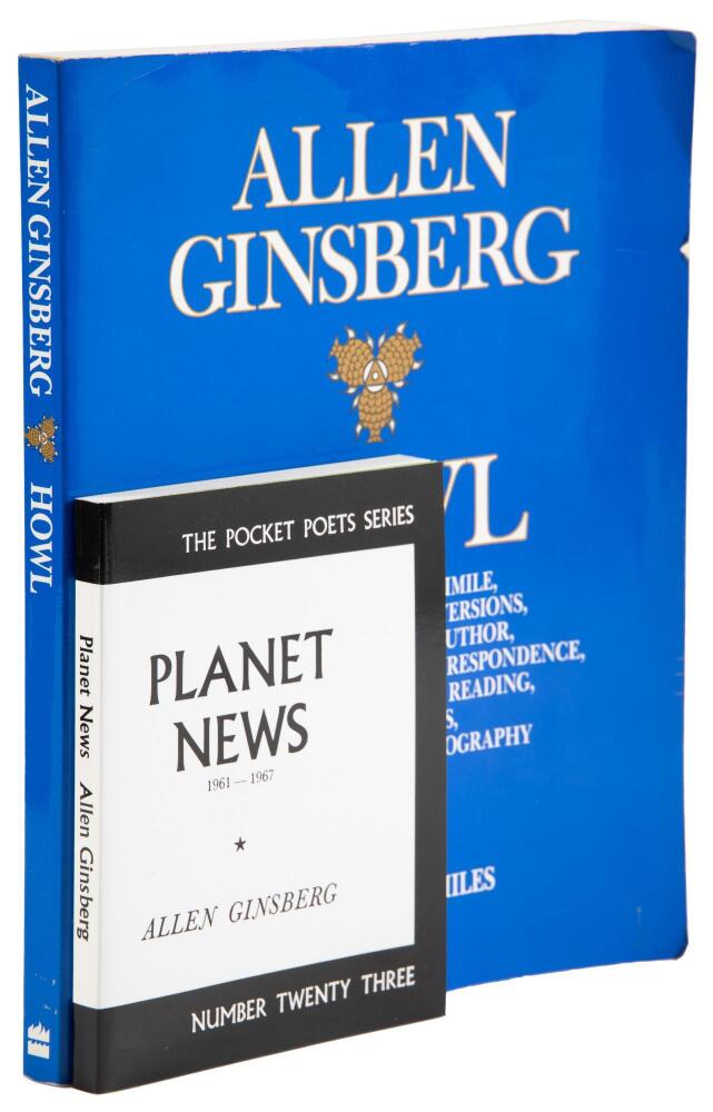 Two works by Allen Ginsberg signed by Lawrence Ferlinghetti