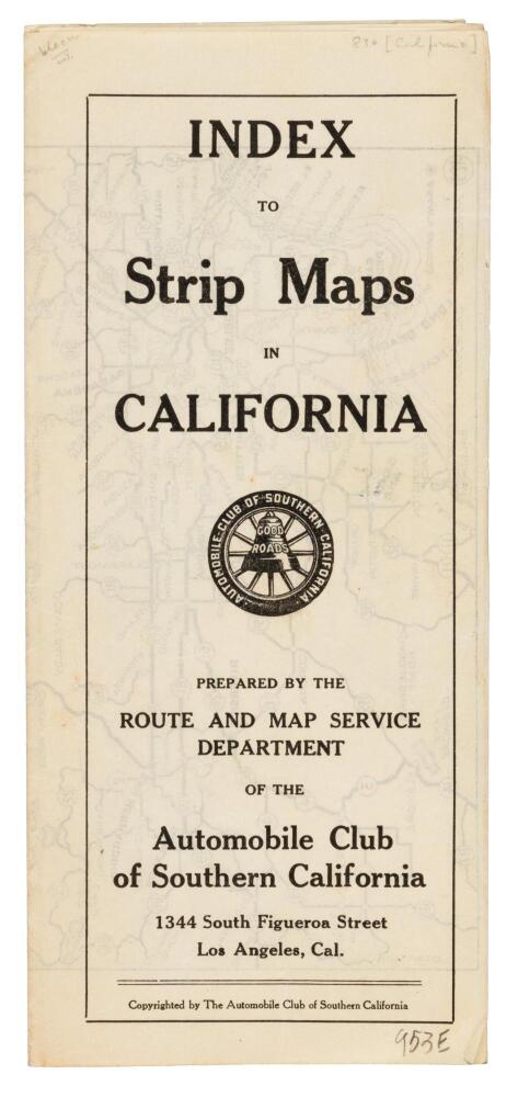Collection of Strip Maps of California Roads and Highways, with Printed ...