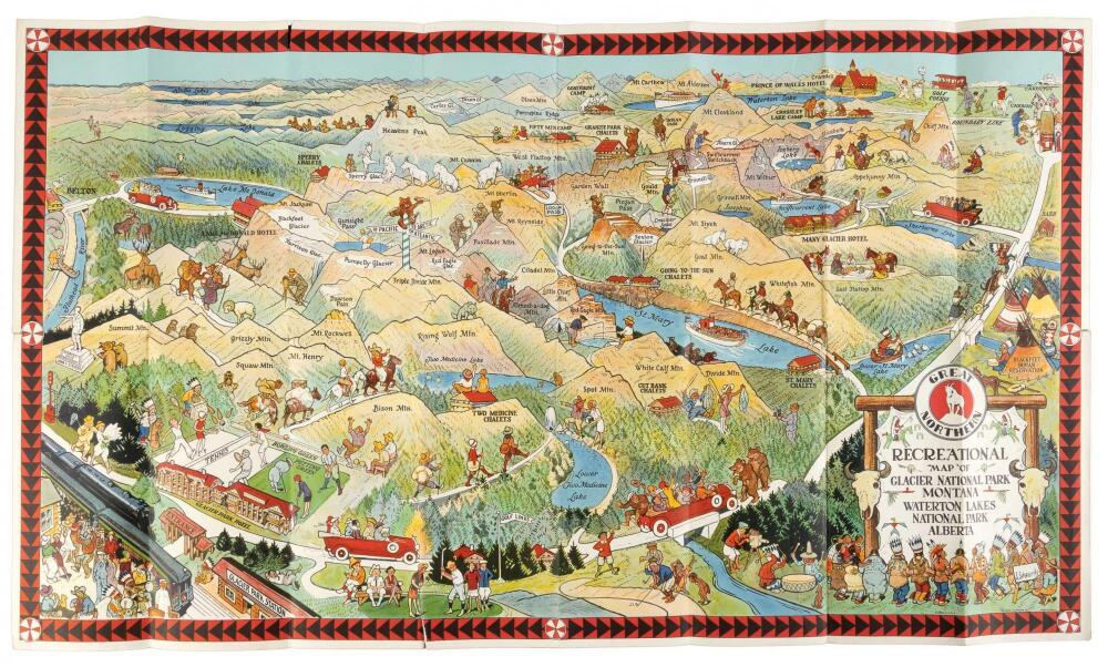 Great Northern Recreational Map of Glacier National Park Montana ...
