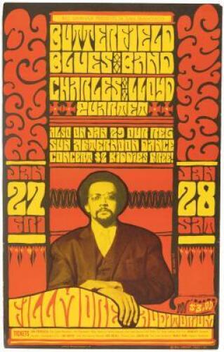 Five posters for concerts presented by Bill Graham at the Fillmore ...