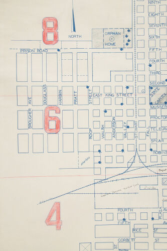 Map Showing Location of Fire Districts and Fire Plugs in Carson City
