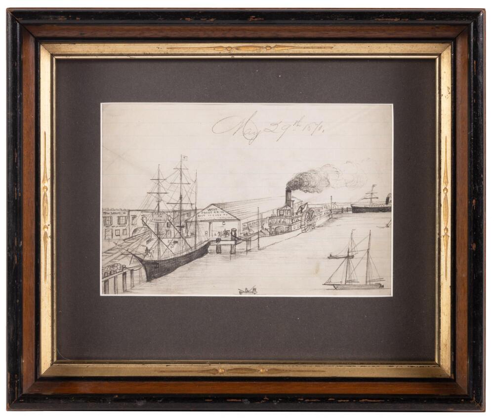 Pencil Sketch of Harbor, May 29th, 1870