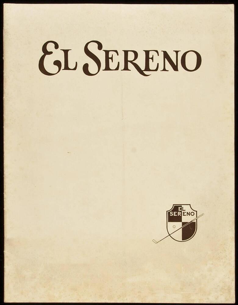 El Sereno - Plan of Organization of El Sereno [Golf Club]