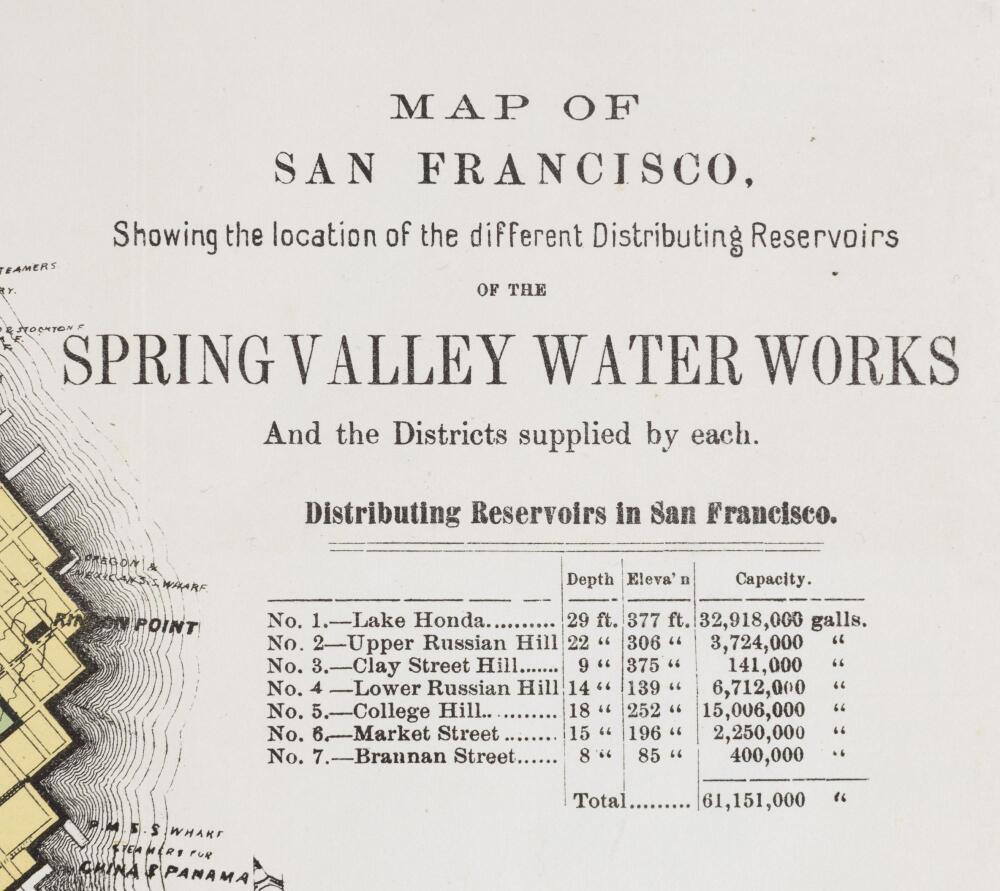 Map of San Francisco showing the location of the different distributing ...