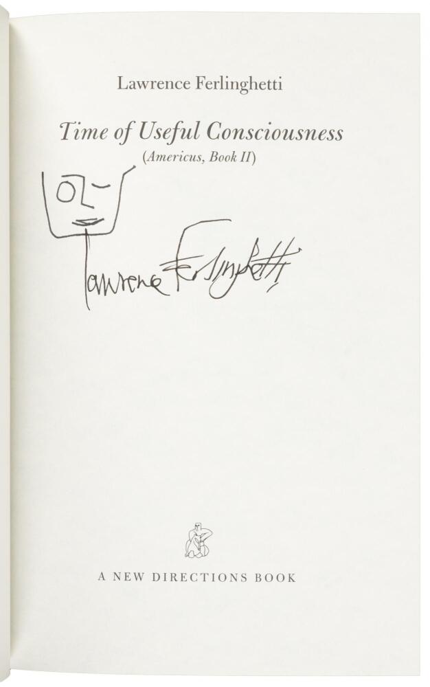 Two signed works by Lawrence Ferlinghetti