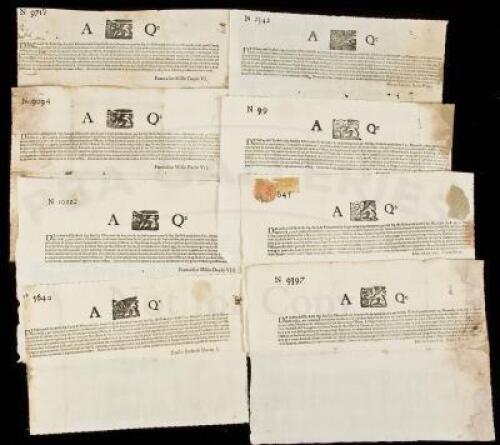 Collection of approx. 22 AQ postal sheets from 17th century Venice, Italy
